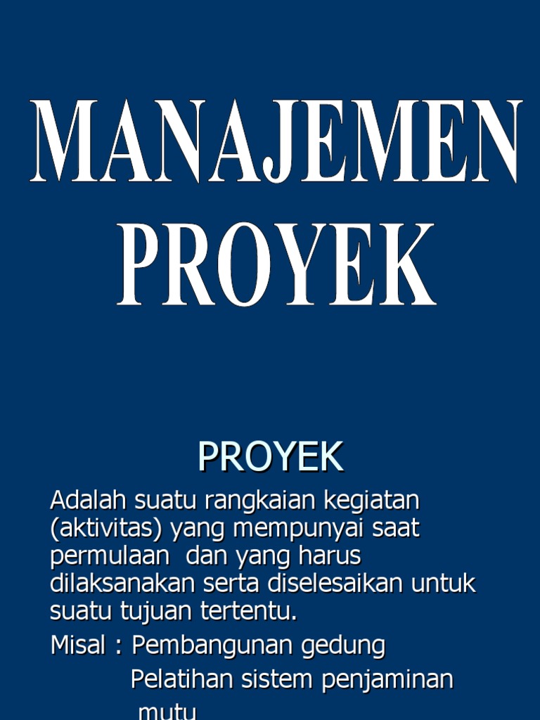 Manajemen Proyek | PDF