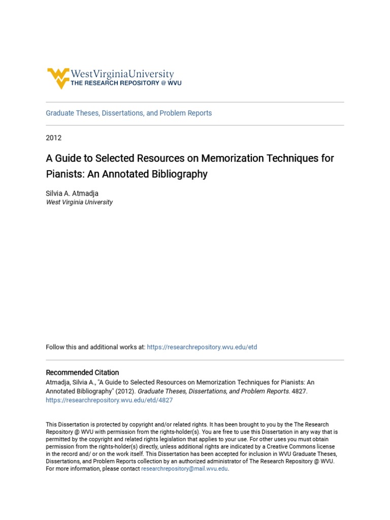 A Guide To Selected Resources On Memorization Techniques For Pian | PDF ...