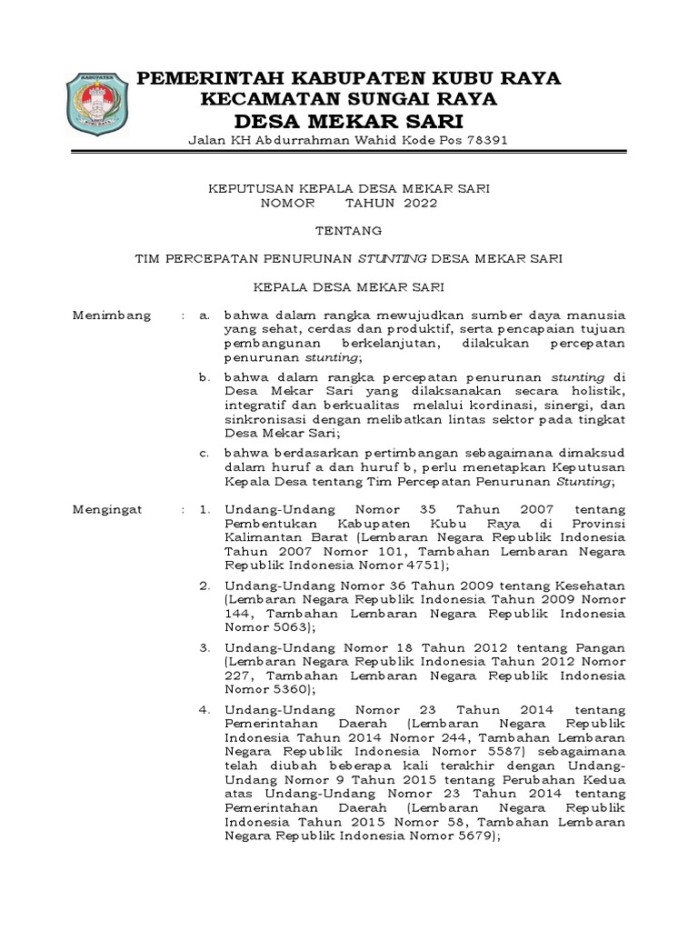 SK Tpps Desa Mekar Sari | PDF
