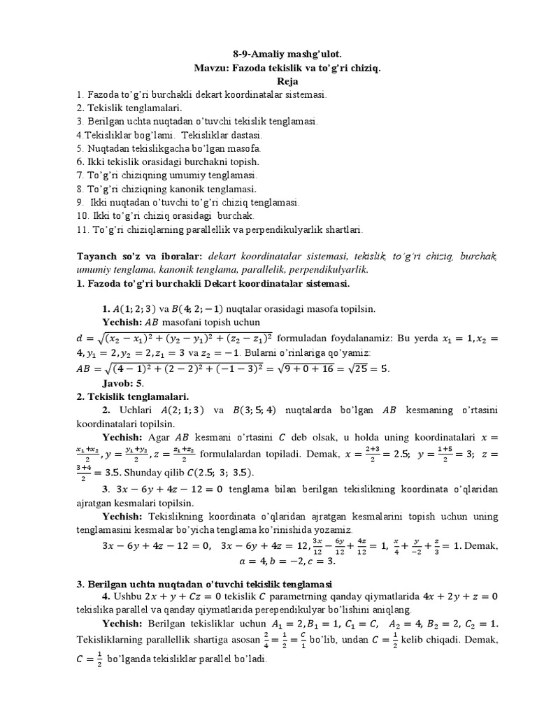8-Amaliy Mashg'ulot | PDF