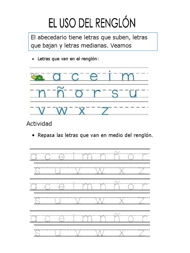 Letras que suben y bajan en el renglón | PDF