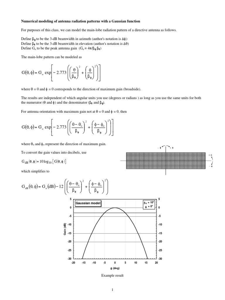 Numerical Modeling of Antenna Radiation Patterns | PDF | Decibel | Electromagnetic Radiation