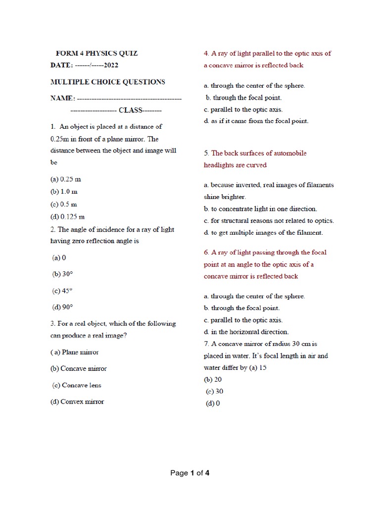 G12 Chapter 4 Test | PDF