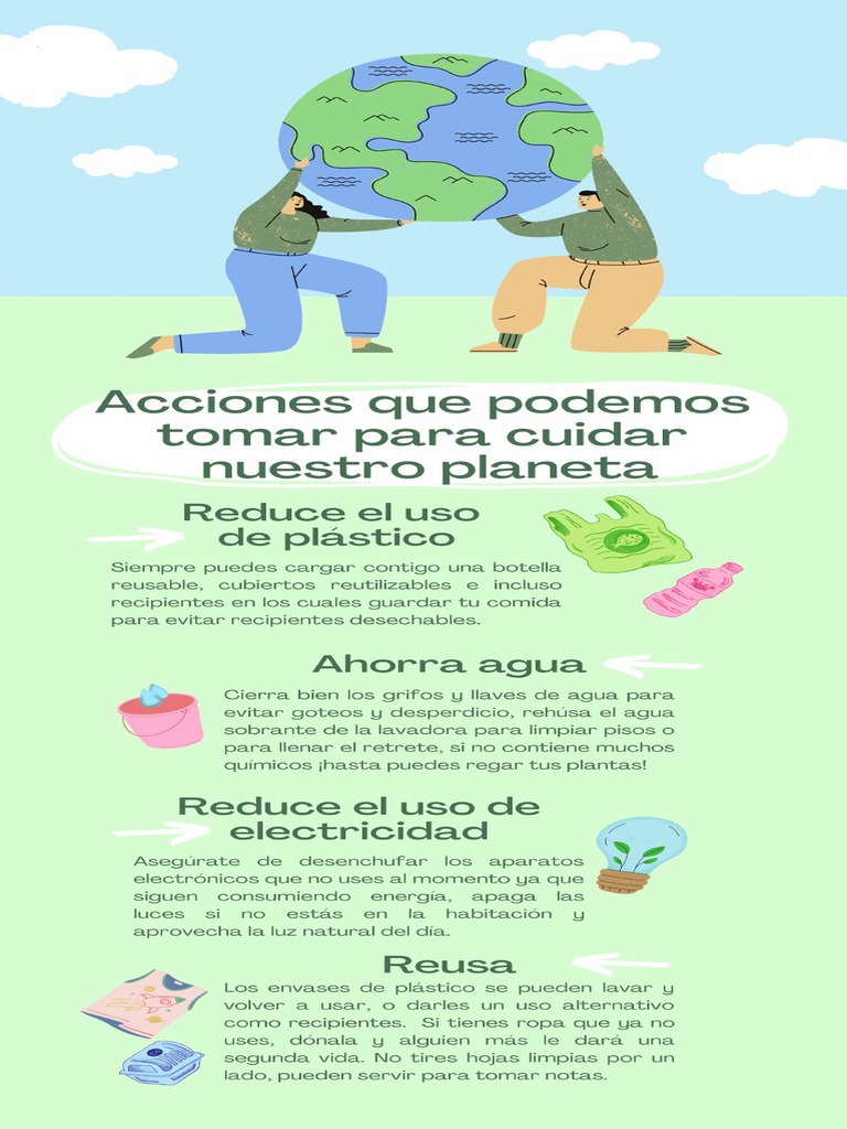 Infografia Cuidado Medio Ambiente Ilustrada Verde | PDF