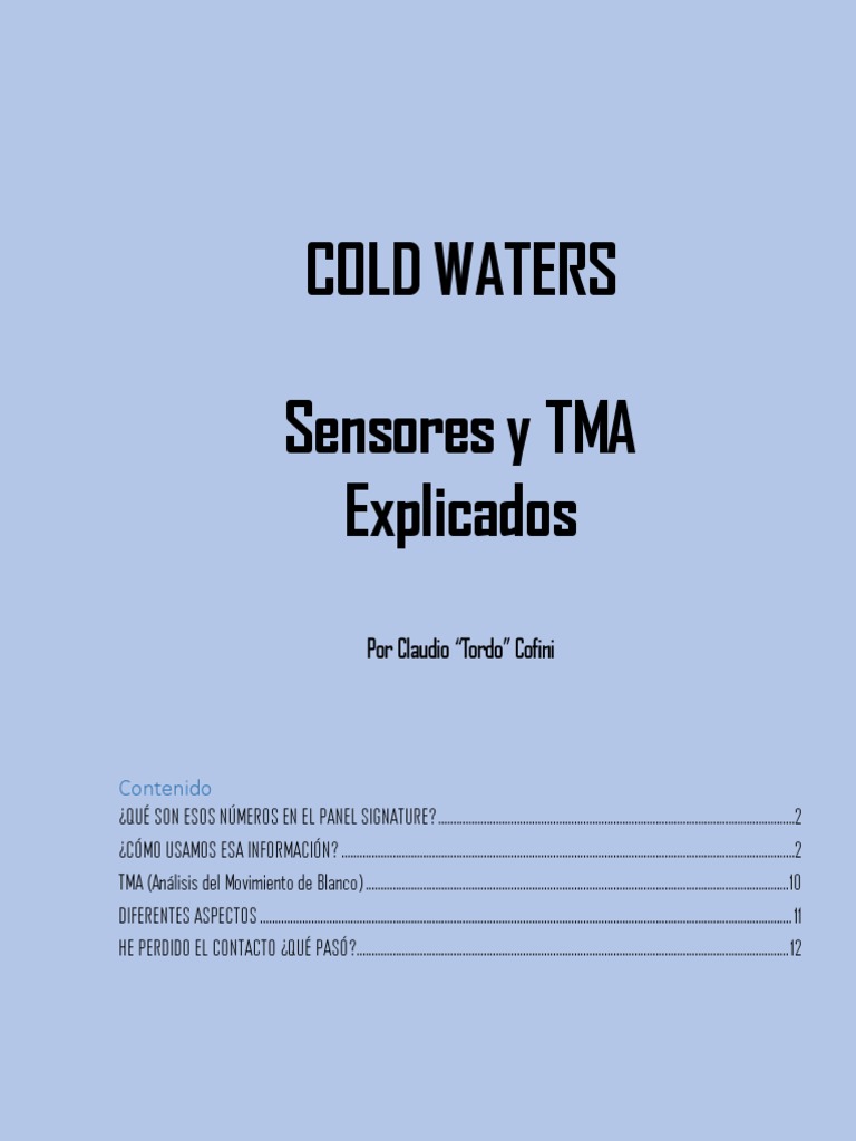 Cold Waters Sensores y Tma | PDF | Sonar | Submarinos