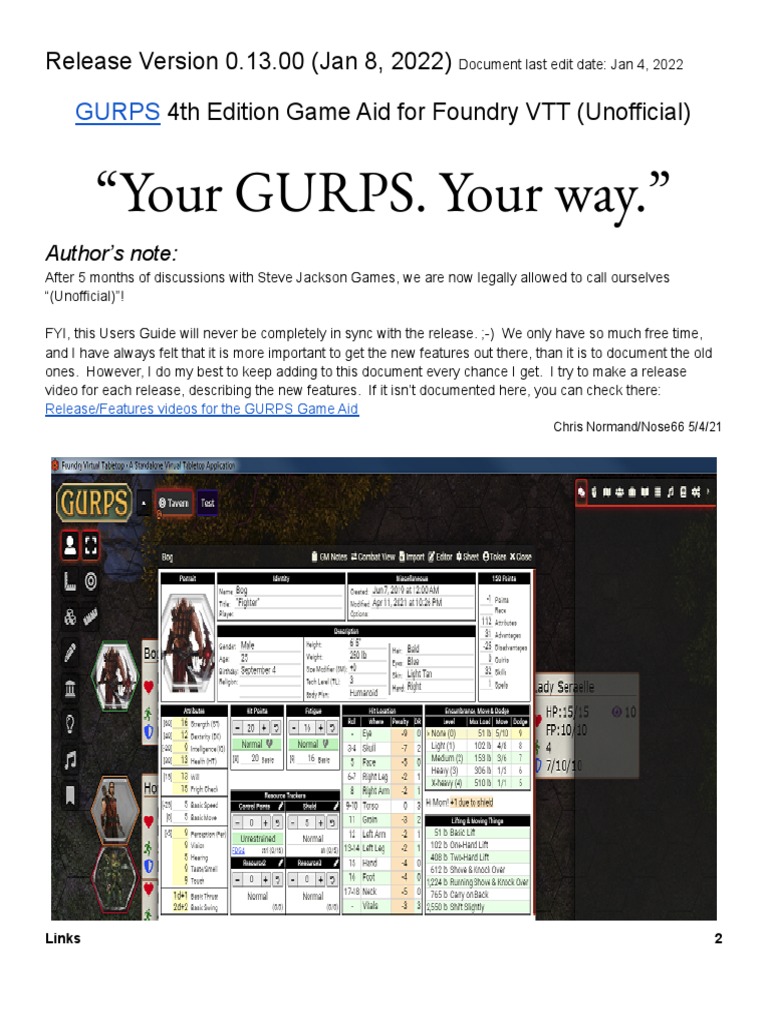Guide For GURPS 4e On Foundry VTT | PDF | Computer File | Directory ...