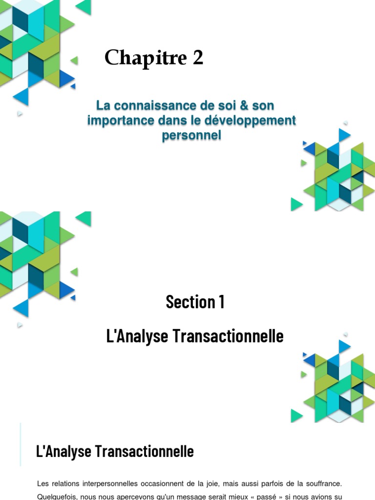 Chapitre 2 La Connaissance de Soi Et Son Importance Dans Le ...