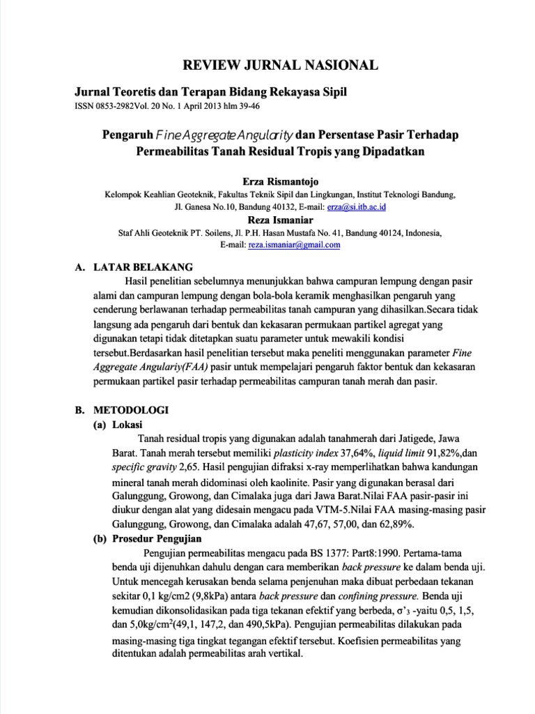Contoh Resume Jurnal Teknik Sipil | PDF