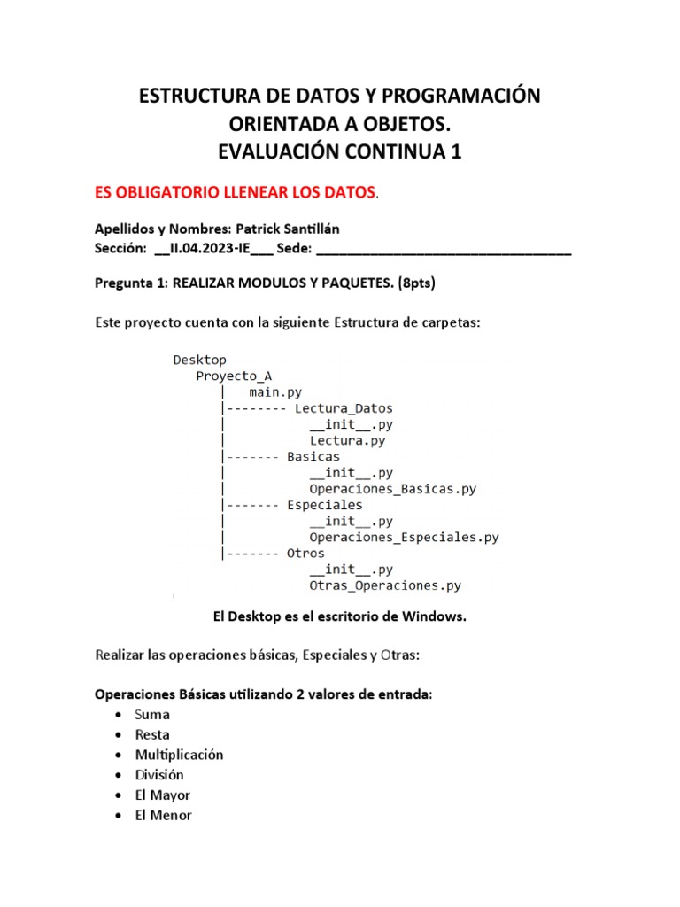 Evaluacion Continua 1 - Estructura - de - Datos - Poo | PDF