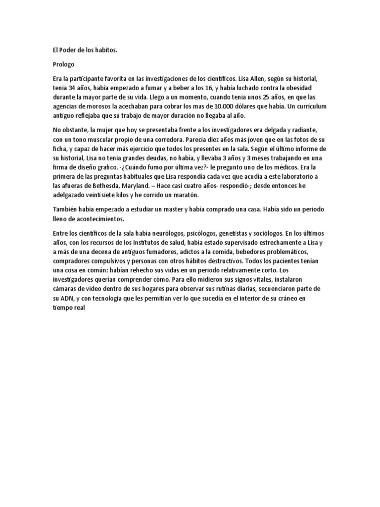 El Poder de Los Habitos | PDF El Poder de Los Habitos | PDF