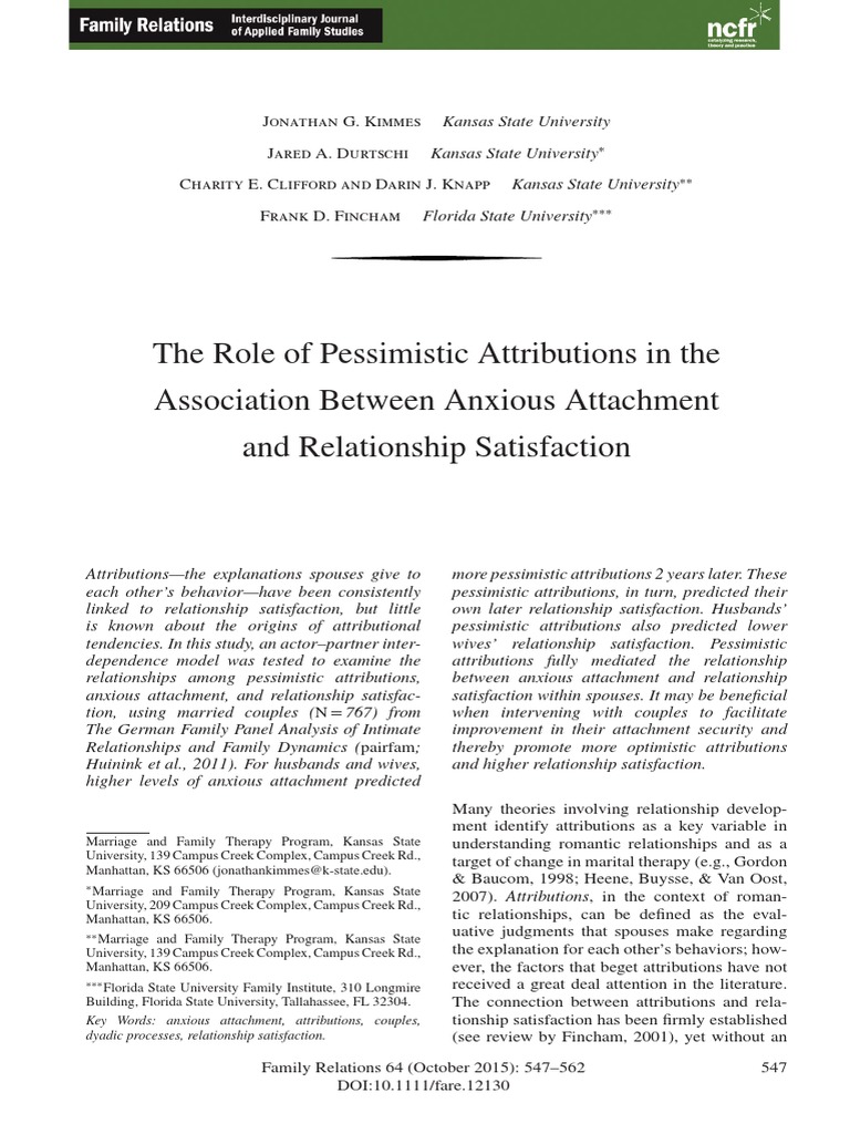 Anxious Attachment | PDF | Attachment Theory | Cognitive Science