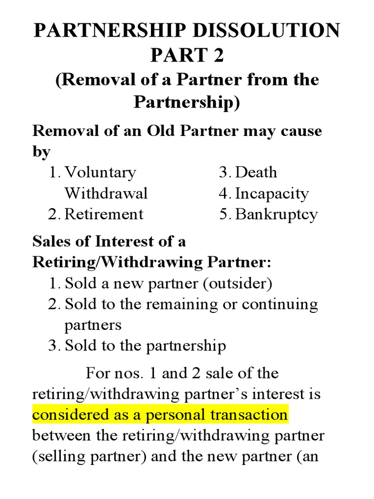 Chapter 5 - Partnership Dissolution Part 2 | PDF | Interest | Partnership