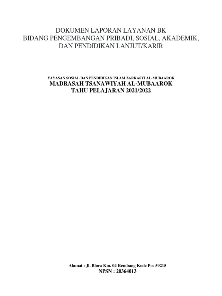Dokumen Laporan Layanan BK | PDF
