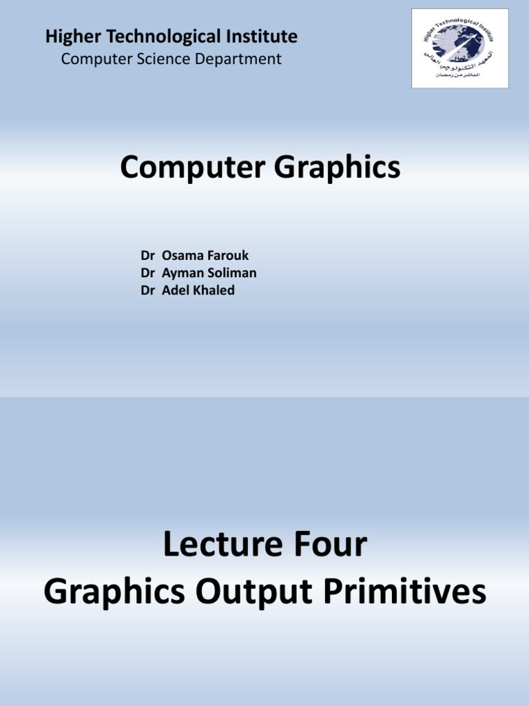 HTI - Computer Graphics Course - Lec | PDF | Ellipse | Circle