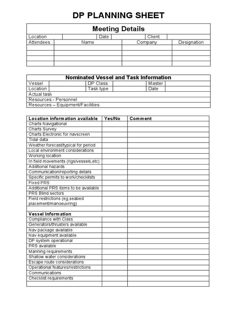 DP Planning Sheet | PDF