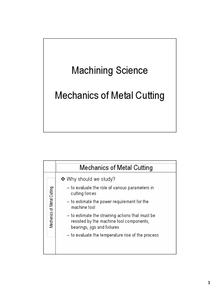 Mechanics of Metal Cutting | PDF | Machining | Stress (Mechanics)