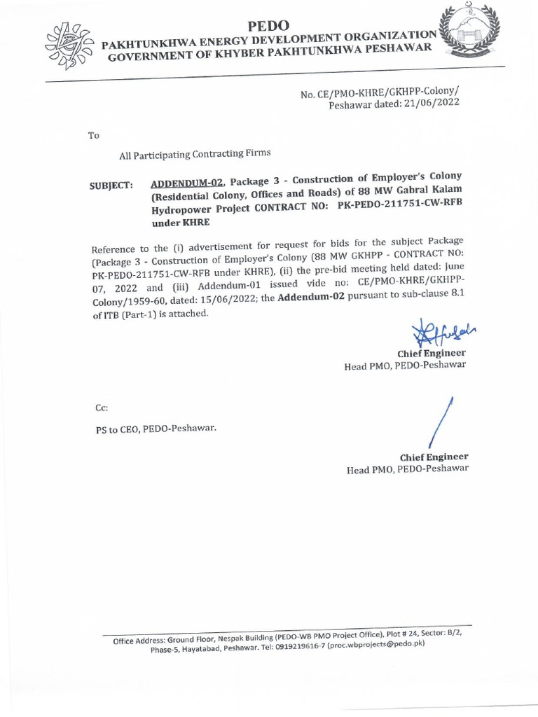 Addendum-02 (88MW-GKHPP Colony, Package-3, KHRE) | PDF