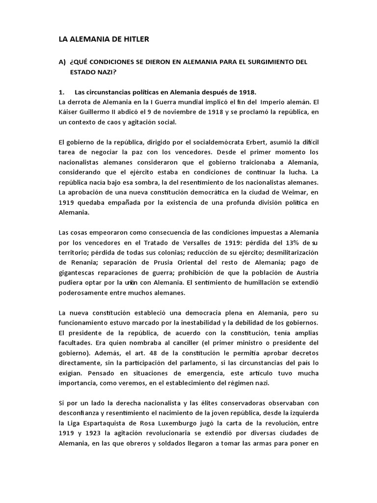 La Alemania de Hitler | PDF | Alemania nazi | Adolf Hitler