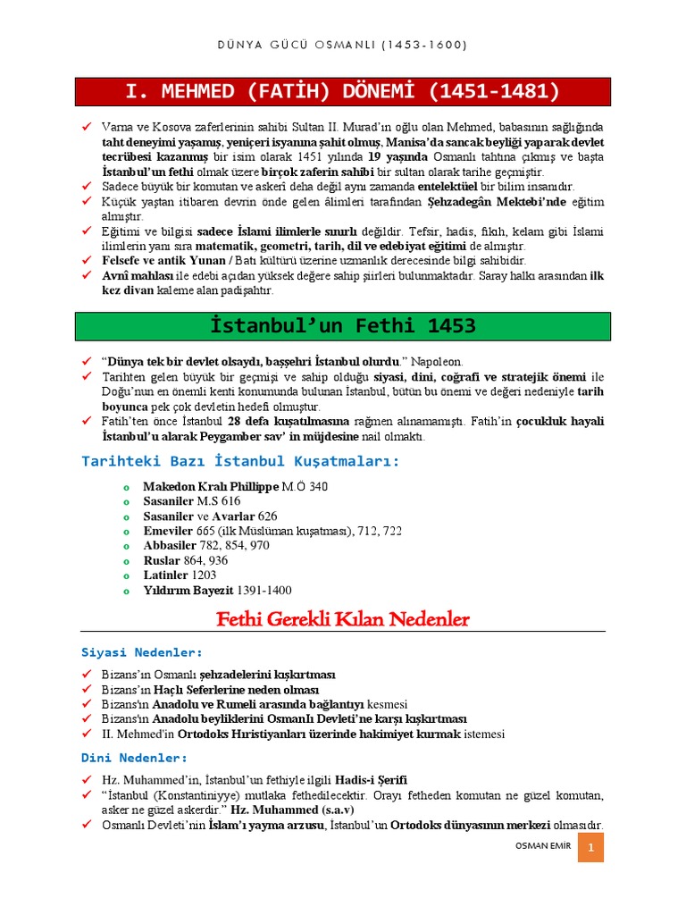 Sinif Tari̇h Ders Notlari | PDF Sinif Tari̇h Ders Notlari | PDF