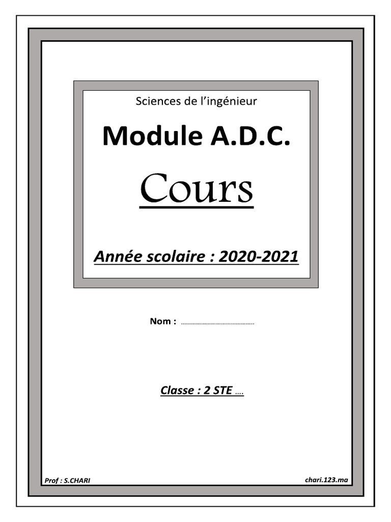Poly Adc Cours e 2021 | PDF