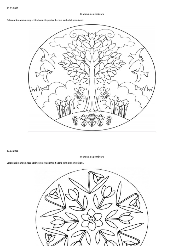 Desen Mandala Cu Tema Primavara | PDF