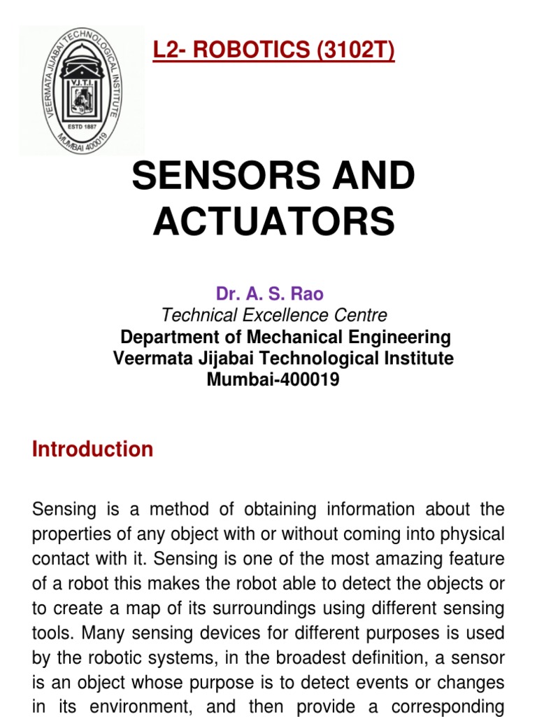 Lecture-2 Sensors and Actuators | PDF | Electric Motor | Servomechanism