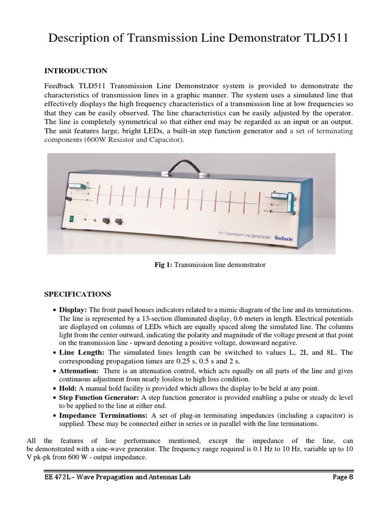 Lab 1 | PDF | Transmission Line | Electrical Impedance