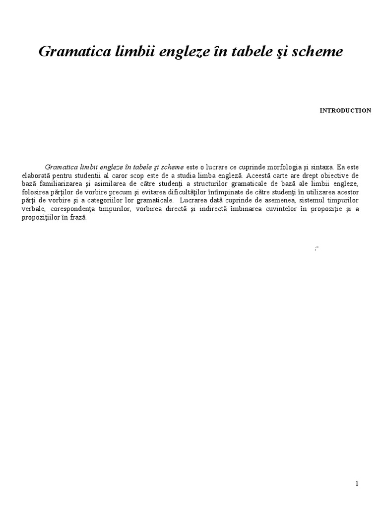 Carte Gramatica Limbii Engleze in Scheme, CataragaA | PDF | Grammatical ...