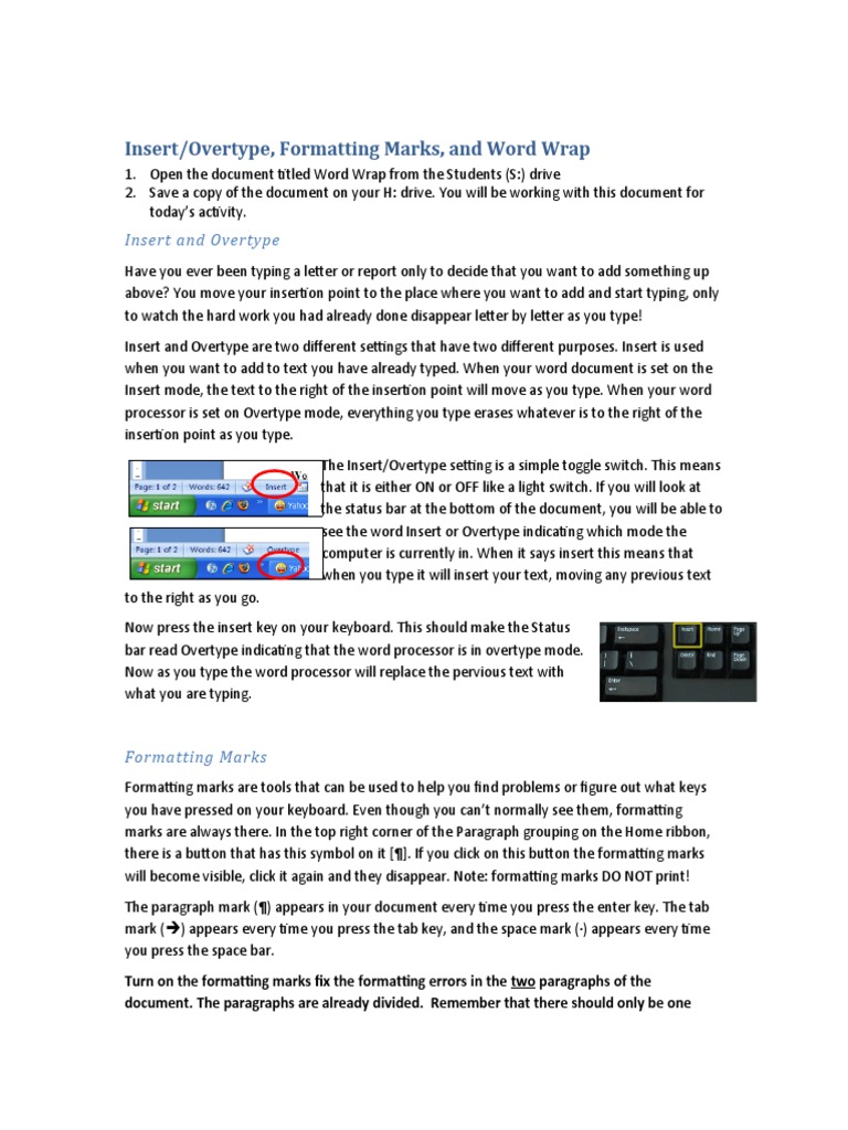 Word Processing Basics for Students | PDF | Paragraph | Computer Keyboard