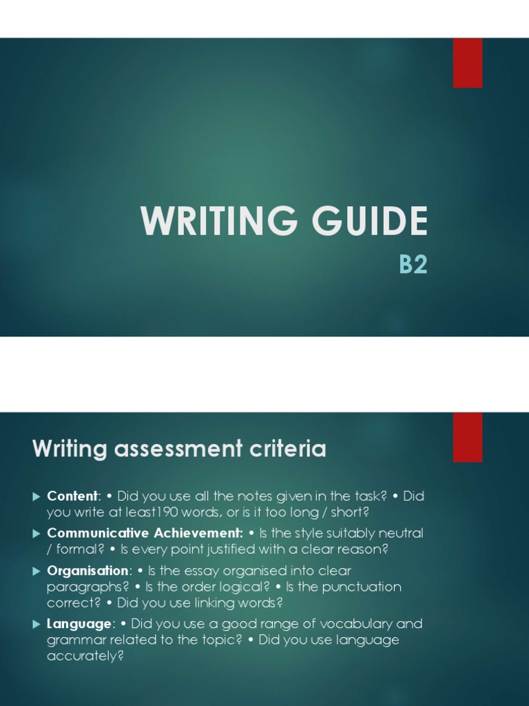 Writing Guide B2 | PDF | Essays | Question
