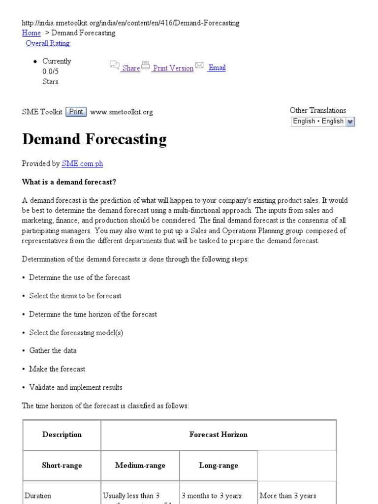 SME Toolkit - Demand Forecasting | PDF | Moving Average | Forecasting