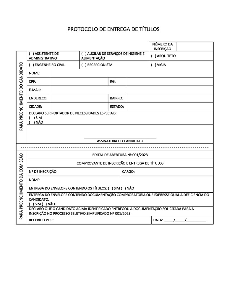 Protocolo de Entrega de Títulos | PDF