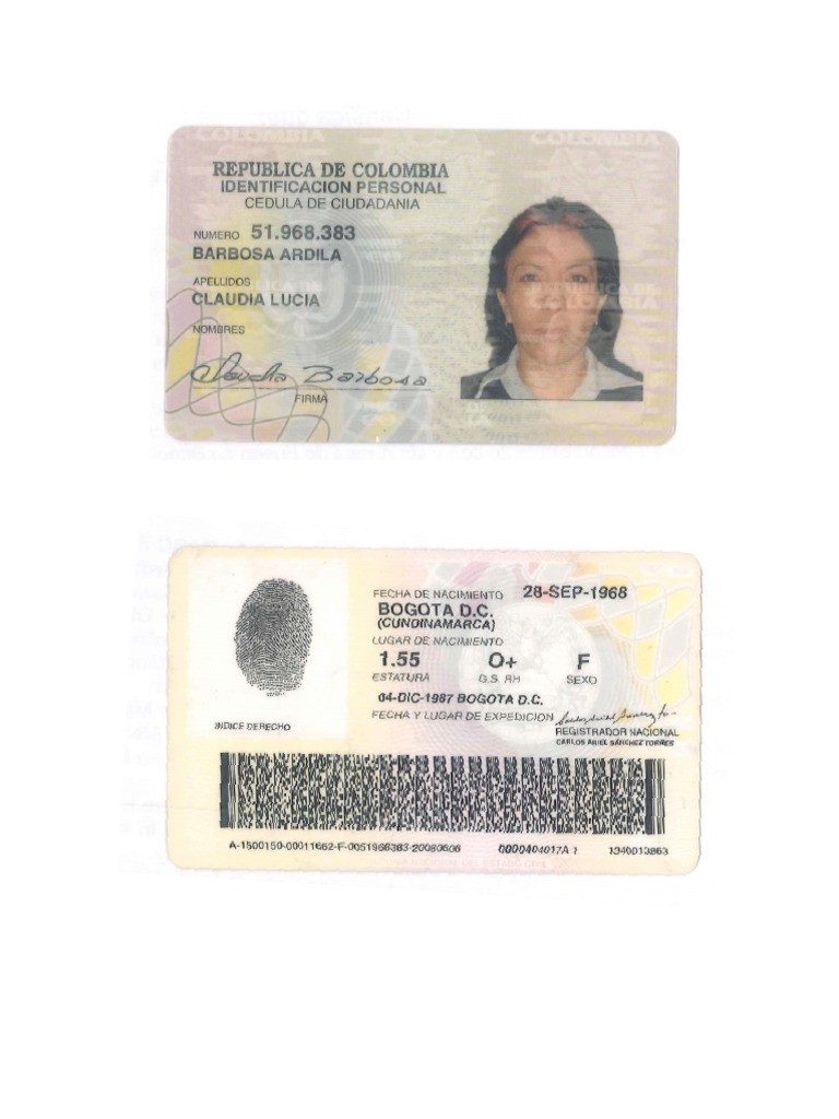 Cedula Claudia Barbosa | PDF