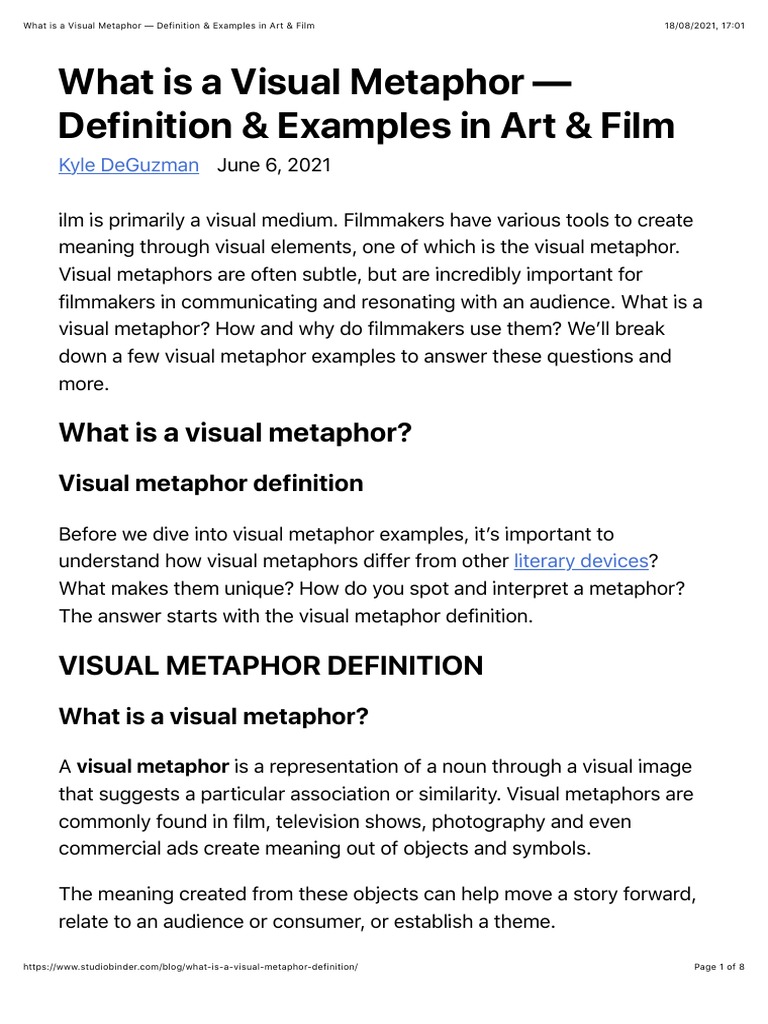 Metaphor Definition And Examples