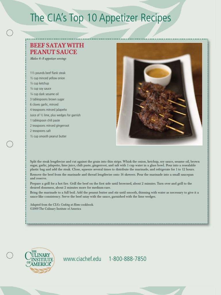 Top 10 Appetizer Recipes from CIA | PDF | Salad | Foods