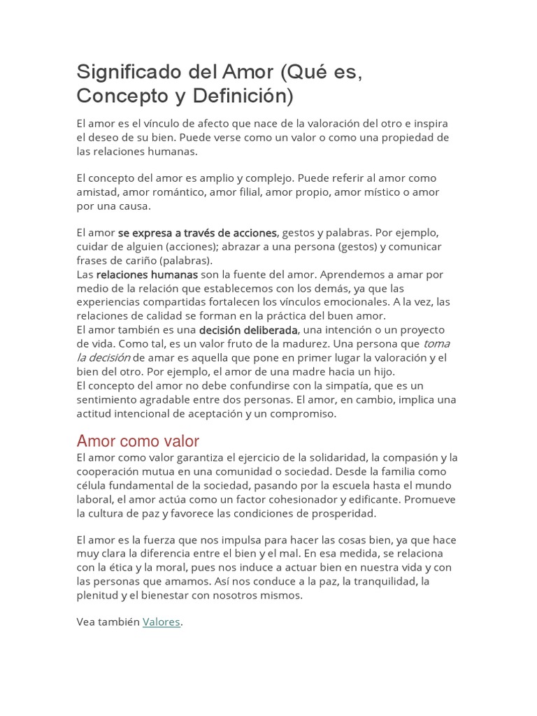 Significado Del Amor | PDF | Amor | Romance (amor)