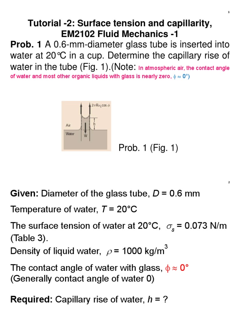 2 Sent Solution Tutorial 2 | PDF | Surface Tension | Water