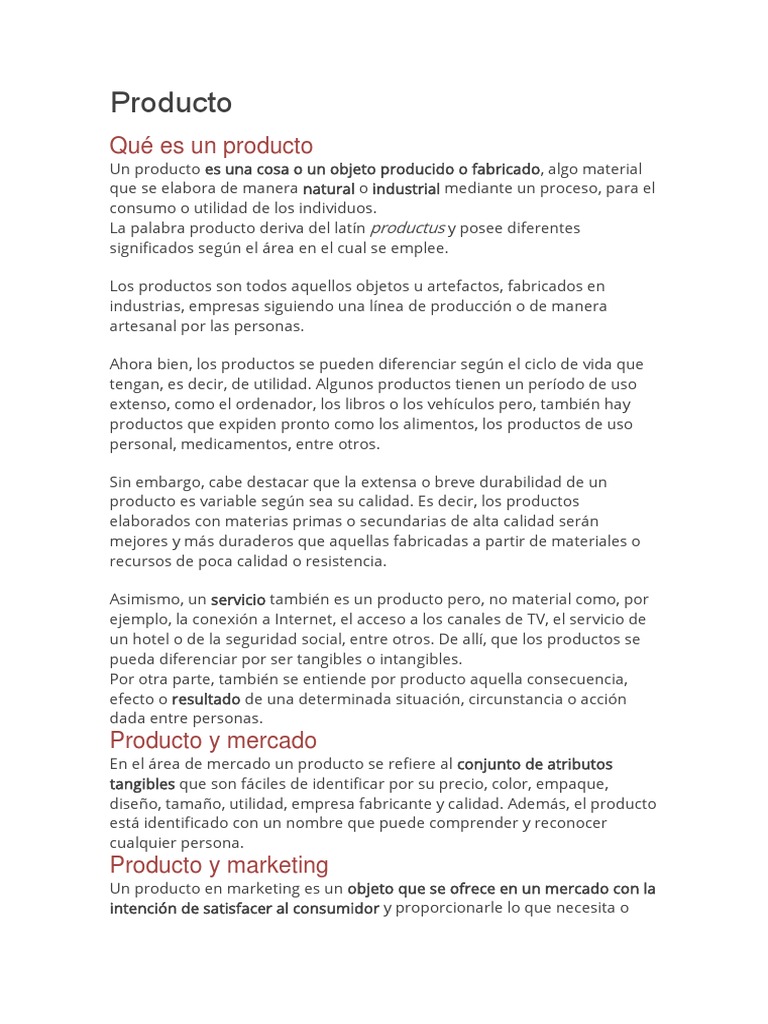 Que Es Un Producto | PDF | Producto (Negocio) | Marketing