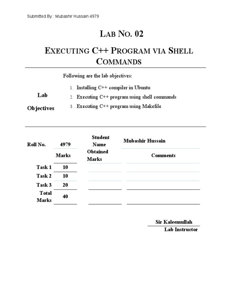Lab No 2 Os Submitted | PDF | Computer Program | Programming
