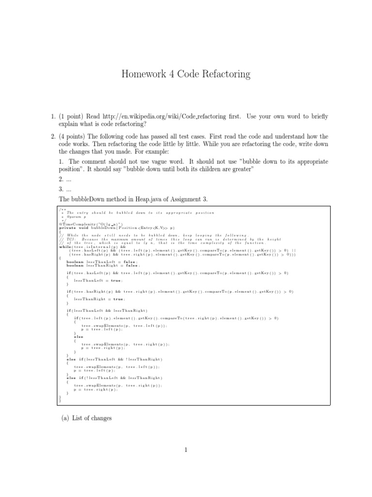 Refactoring Assignment Pdf Computer Programming Software Engineering