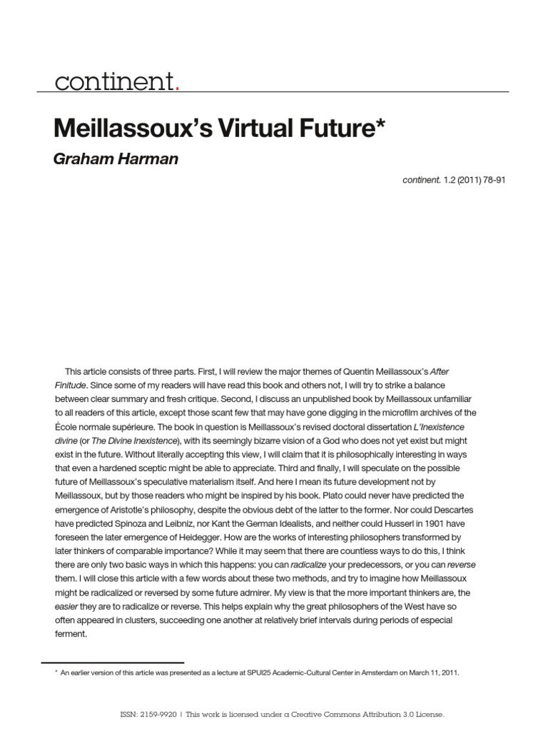 Meillassoux's Virtual Future | PDF | Idealism | Reality