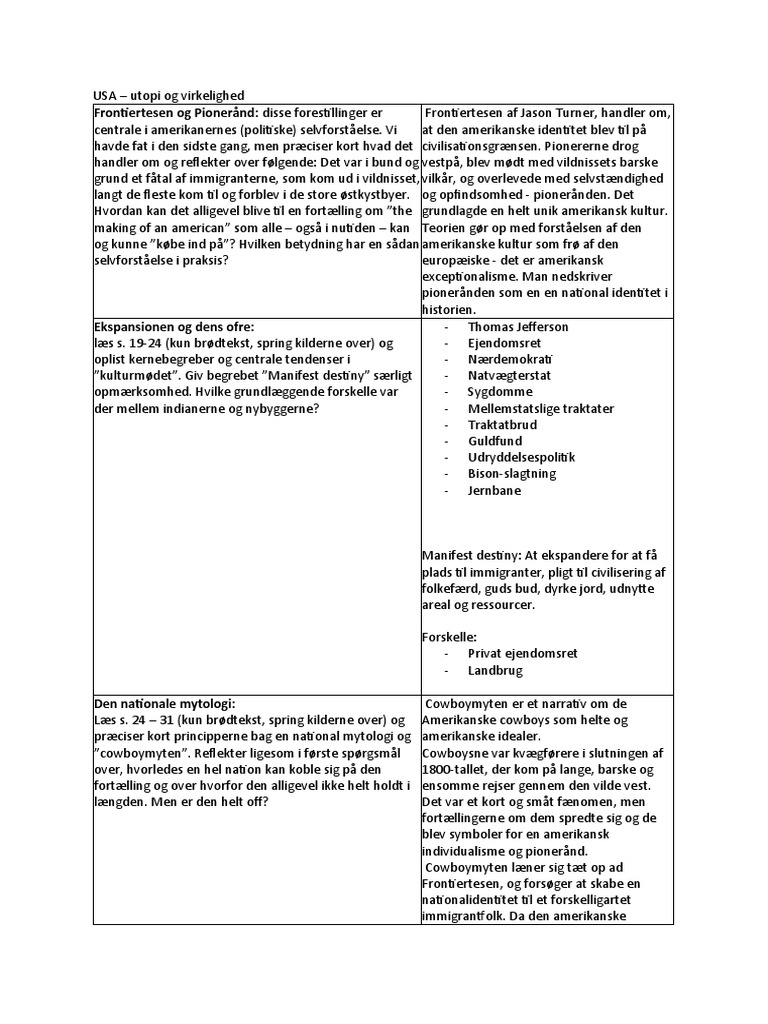 Frontiertesen Og Pionerånd: Disse Forestillinger Er | PDF