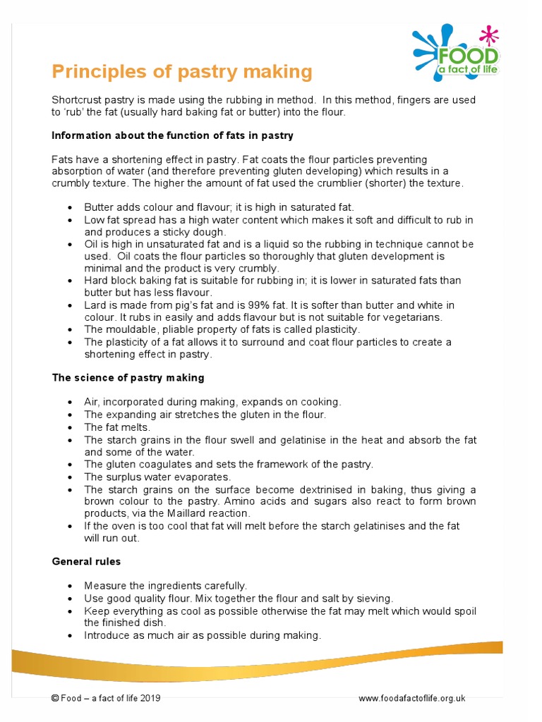 Pastry Making Techniques and Tips | PDF | Shortening | Flour