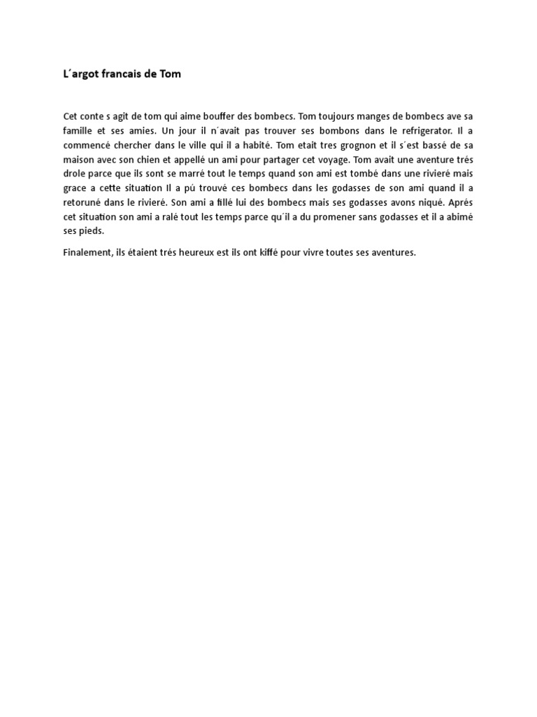 L Argot Francais | PDF