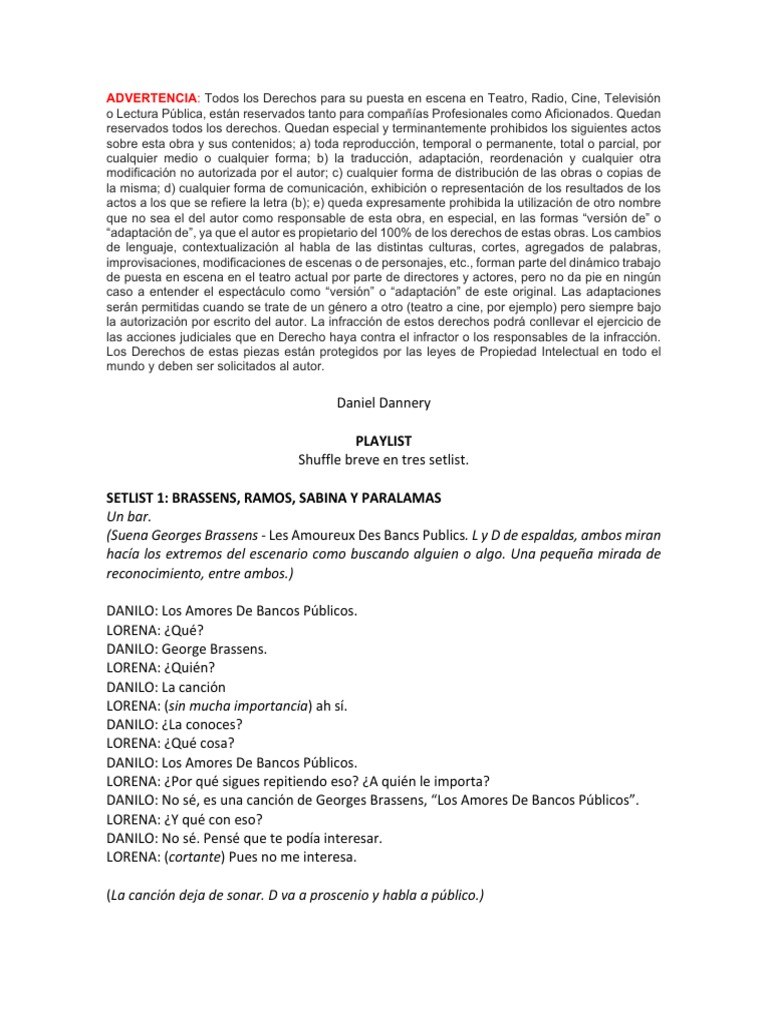 Daniel Dannery - Playlist | PDF | Autor | Teatro