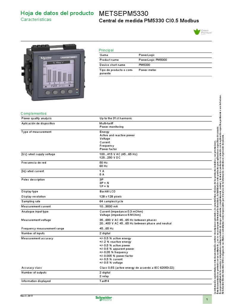Schneider-Electric PM5330 | PDF | Cantidades fisicas | Electrónica