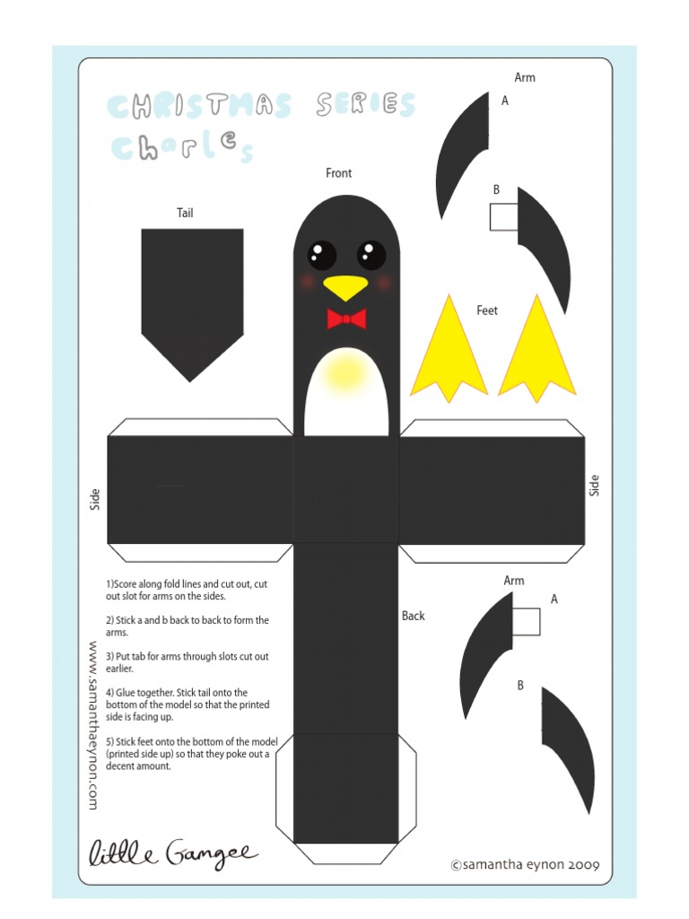 Penguin Papercraft Template Instructions | PDF