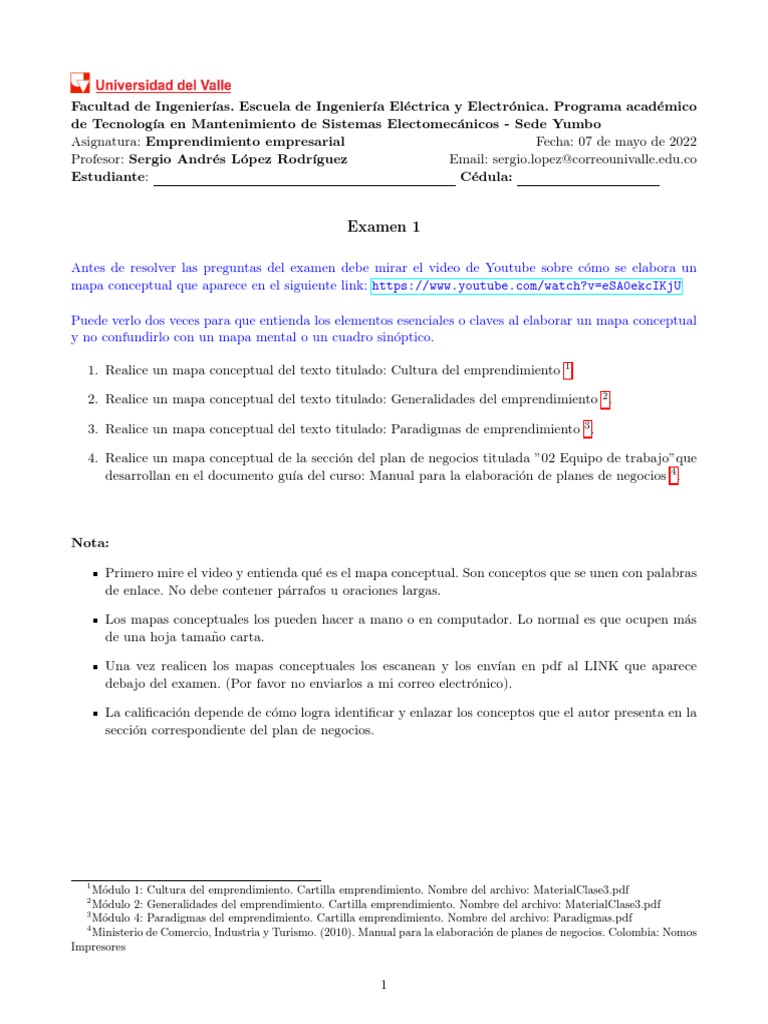 Examen1 Electromecanica | PDF | Informática