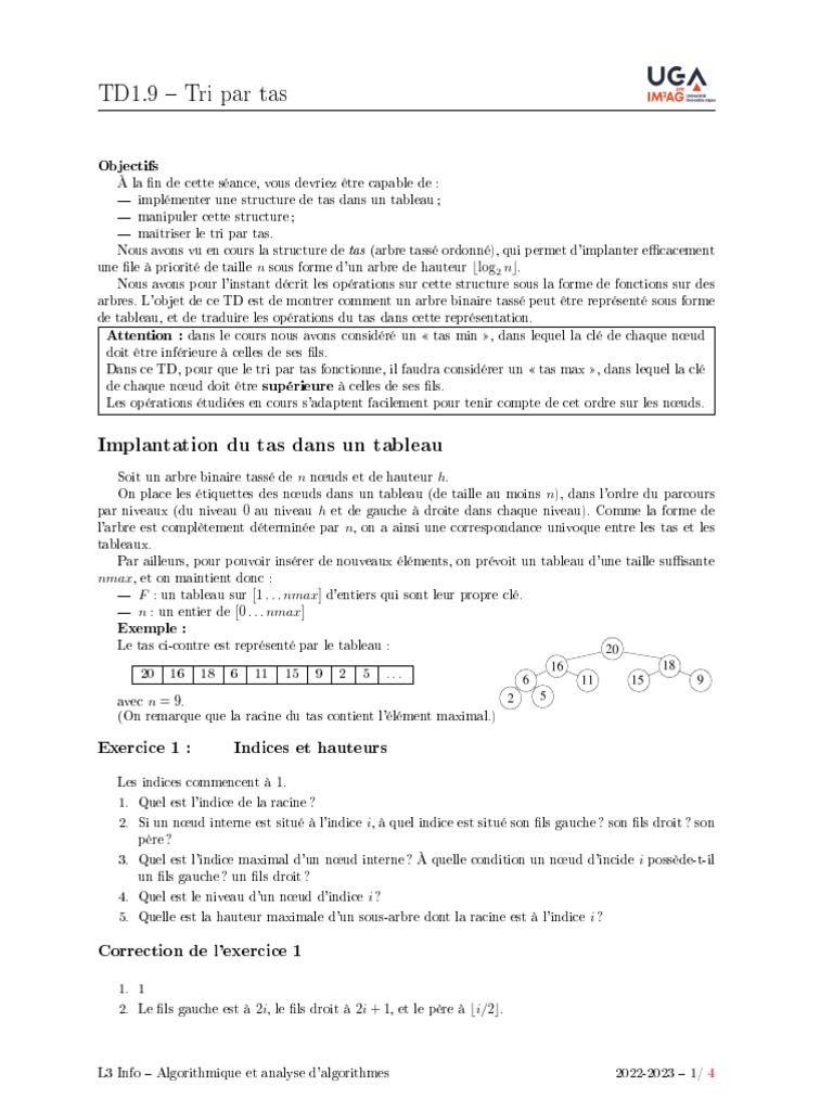 TD1 9 Corrige | PDF | Données informatiques | Algorithmes et structures de données