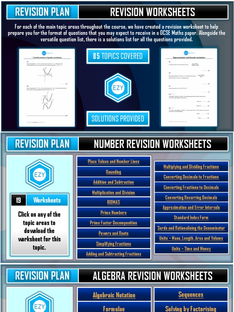 GCSE Maths Revision Worksheets | PDF | Area | Triangle